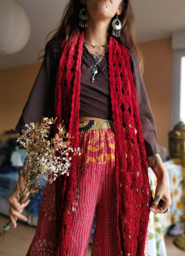 Red Ombre Crochet Scarf – ADORNED